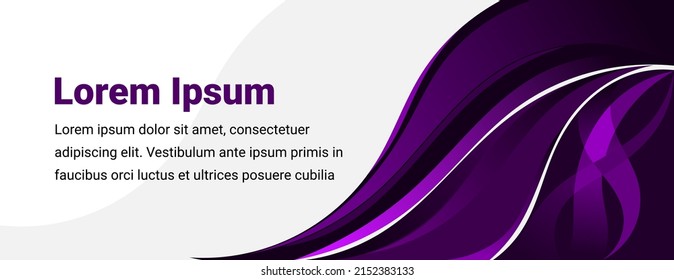 Banner Template Wave Background Purple Color Stock Vector (Royalty Free ...