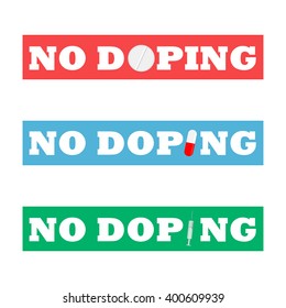 Banners Lettering No Doping Vector Illustration Stock Vector (Royalty ...