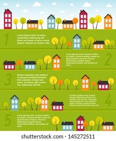 Banners Small Town Vector Illustration Stock Vector (Royalty Free ...