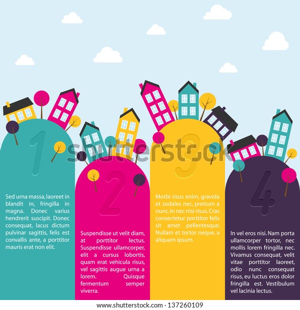 Banners Small Town Vector Illustration Stock Vector (Royalty Free ...