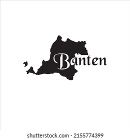 Banten Map Black Lettering Design On Stock Vector (Royalty Free ...