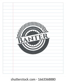 Banter Emblem Drawn Pencil Vector Illustration Stock Vector (Royalty ...