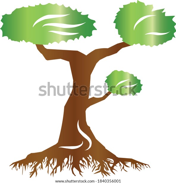 Banyan Tree Logo Leaves Root Stock Vector (Royalty Free) 1840356001 ...