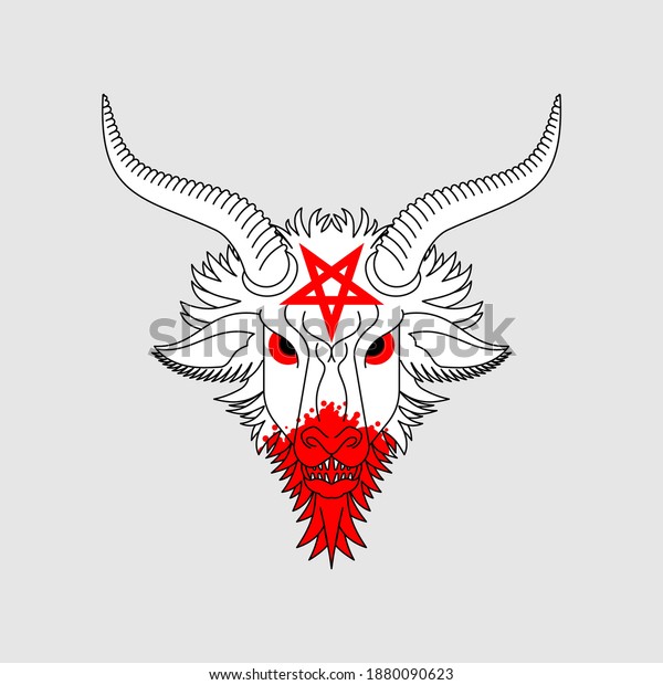 Baphomet Demon Satanic Symbol Satan Goat Stock Vector (Royalty Free ...