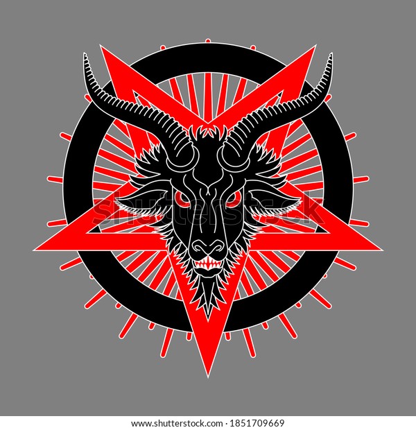 Baphomet Goat Head Satanic Symbol Satan: เวกเตอร์สต็อก (ปลอดค่า ...