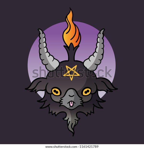 Baphomet Kawaii Cute: vetor stock (livre de direitos) 1161421789 ...