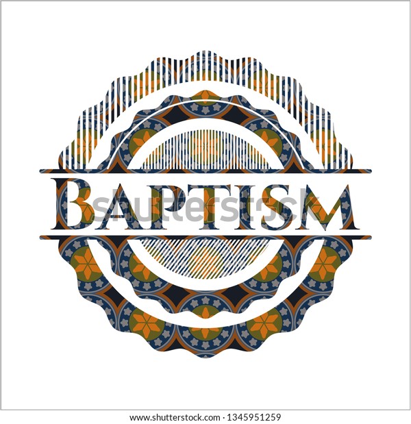 Baptism Arabic Emblem Background Arabesque Decoration Stock Vector ...