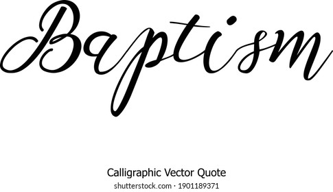 Baptism Calligraphy Text On White Background: เวกเตอร์สต็อก (ปลอดค่า ...