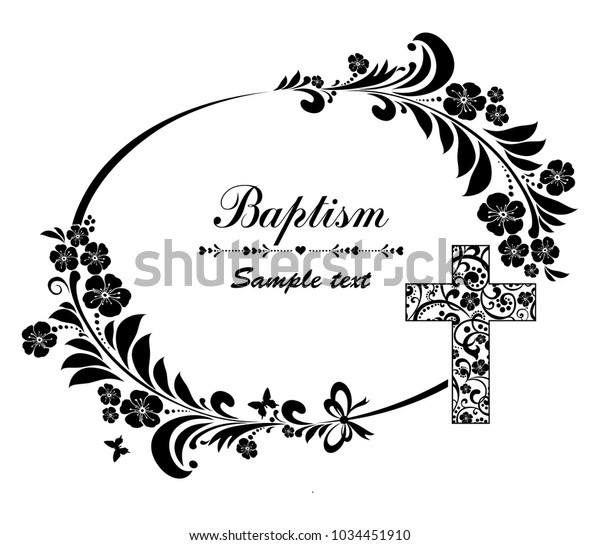 Baptism Card Design Cross Cross Isolated: vector de stock (libre de ...