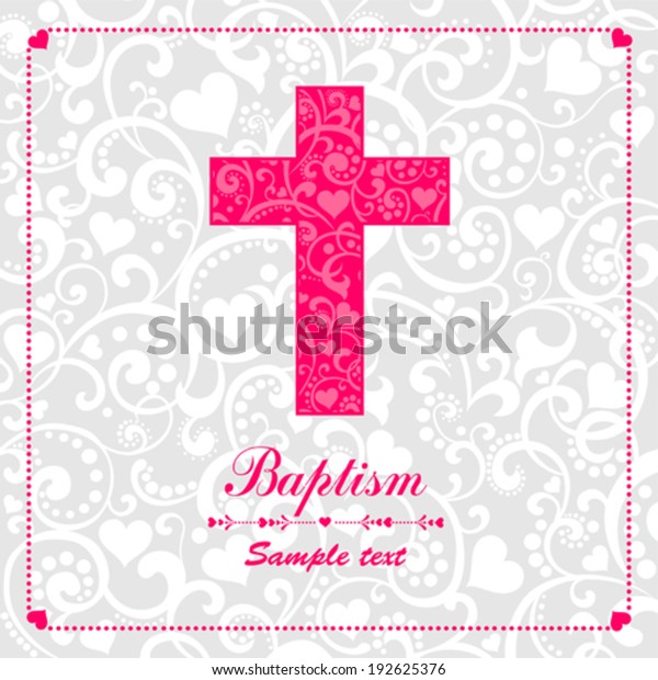 Baptism Card Design Cross Vector Illustration: vector de stock (libre ...