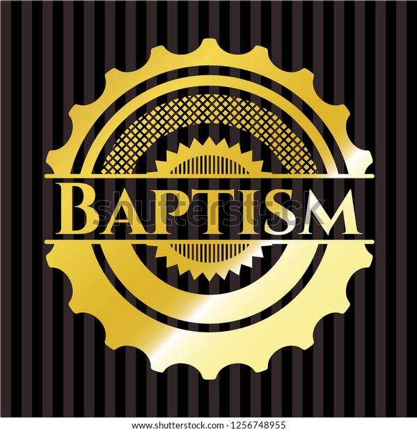 Baptism Gold Badge Emblem Stock Vector (Royalty Free) 1256748955 ...