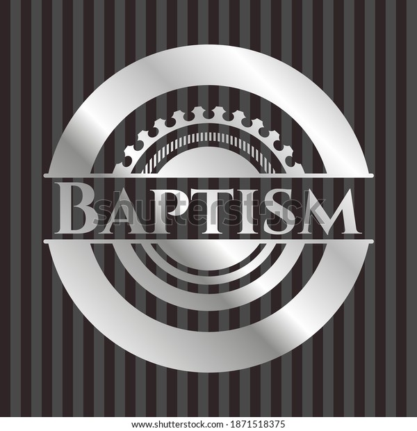 Baptism Silver Badge Emblem Vector Illustration Stock Vector (Royalty ...