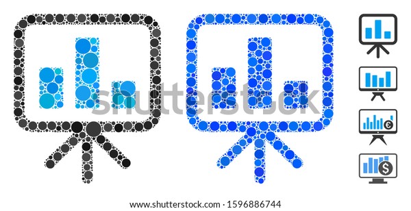 Bar Chart Display Board Mosaic Circle Stock Vector (Royalty Free ...