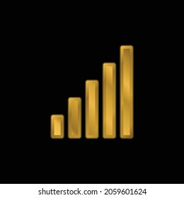 Bar Chart Gold Plated Metalic Icon Stock Vector (Royalty Free ...