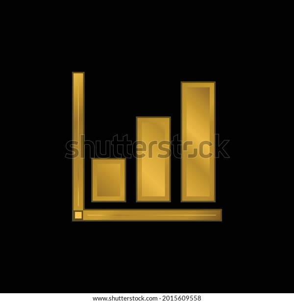 Bar Chart Gold Plated Metalic Icon Stock Vector (Royalty Free ...