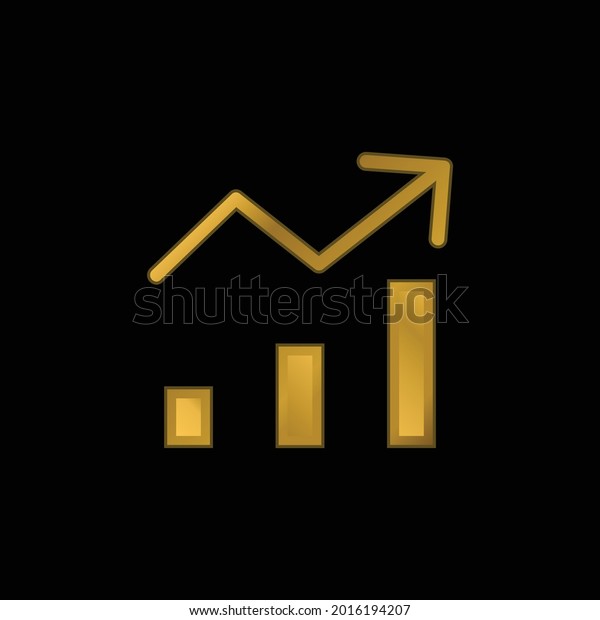 Bar Chart Gold Plated Metalic Icon Stock Vector (Royalty Free ...