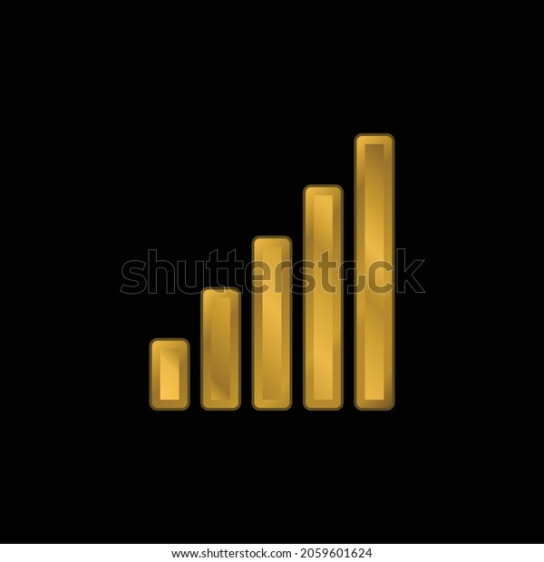 Bar Chart Gold Plated Metalic Icon Stock Vector (Royalty Free ...