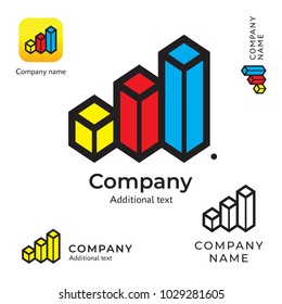 Bar Chart Logo Abstract Sign Modern Stock Vector (Royalty Free ...