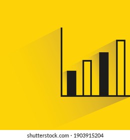 Bar Chart Shadow On Yellow Background Stock Vector (Royalty Free ...