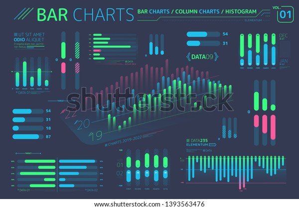 Bar Charts Column Charts Histograms Infographic Stock Vector (Royalty ...