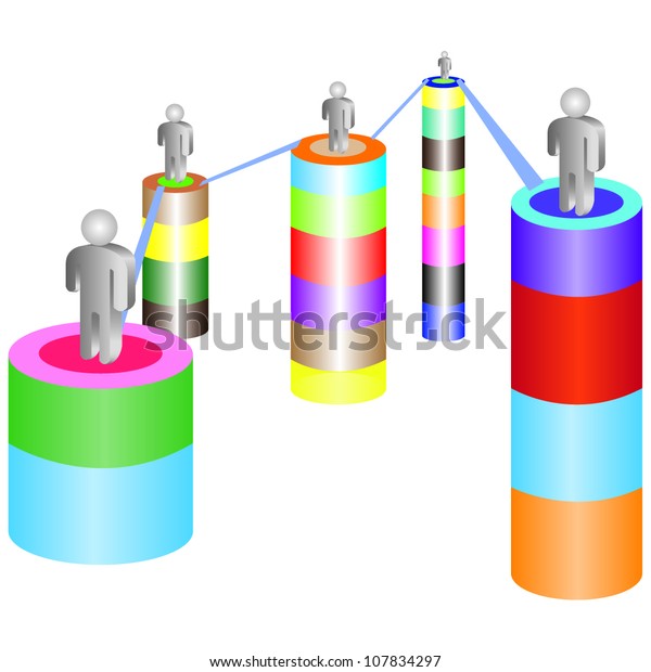 Bar Charts Standing Humans Stock Vector (Royalty Free) 107834297 ...