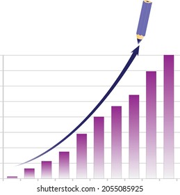 Bar Column Graph Chart Show Profit Stock Vector (Royalty Free ...