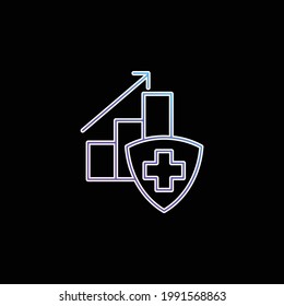 Bar Graph Cross Blue Gradient Vector Stock Vector (Royalty Free ...