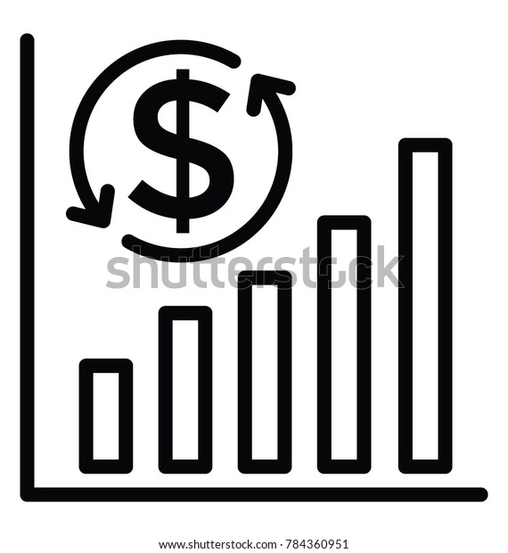Bar Graph Dollar Sign Symbolizing Sales Stock Vector (Royalty Free ...