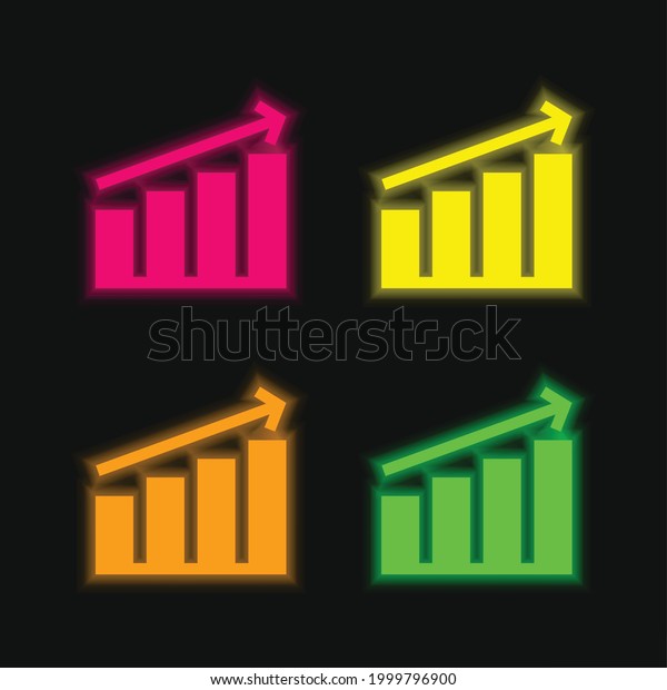 Bar Graph Four Color Glowing Neon Stock Vector (Royalty Free ...