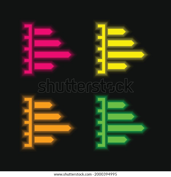 Bar Graph Four Color Glowing Neon Stock Vector (Royalty Free ...