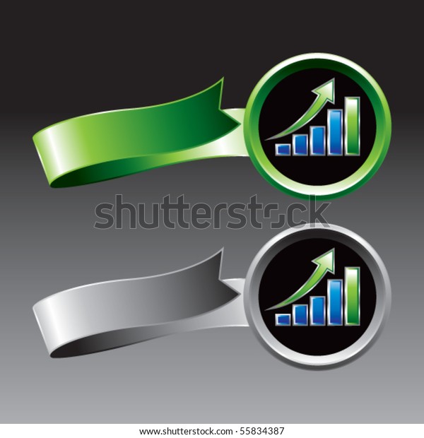 Bar Graph Green Gray Ribbons Stock Vector (Royalty Free) 55834387 ...
