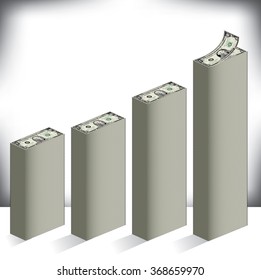 Bar Graph Made Dollar Bills Stock Vector (Royalty Free) 368659970 ...