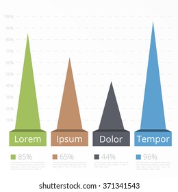Bar Graph Template Triangles Vector Eps10 Stock Vector (Royalty Free ...