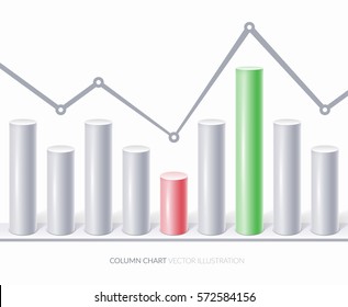 3d Render Growth Bar Graph Isolated: ภาพประกอบสต็อก 1827479504 ...