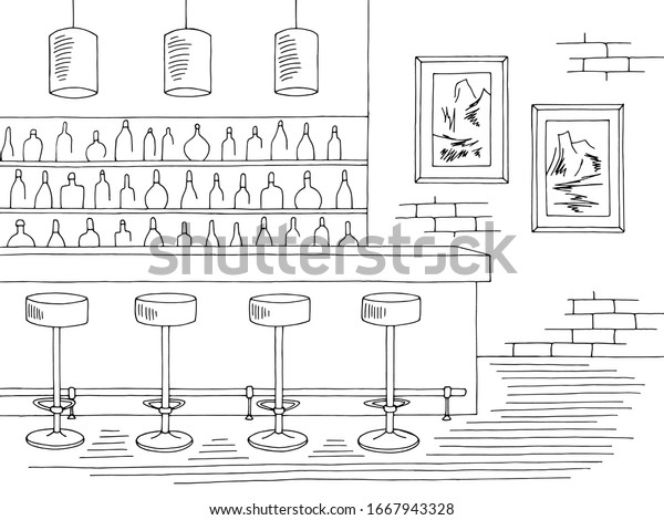 Barre, illustration vectorielle graphique intérieure noir : image ...
