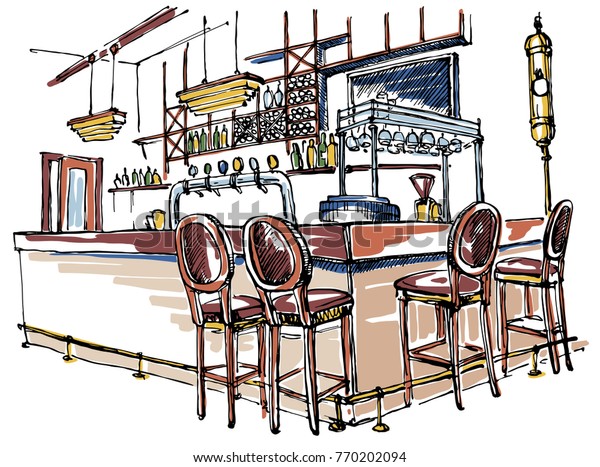Bar interior sketch