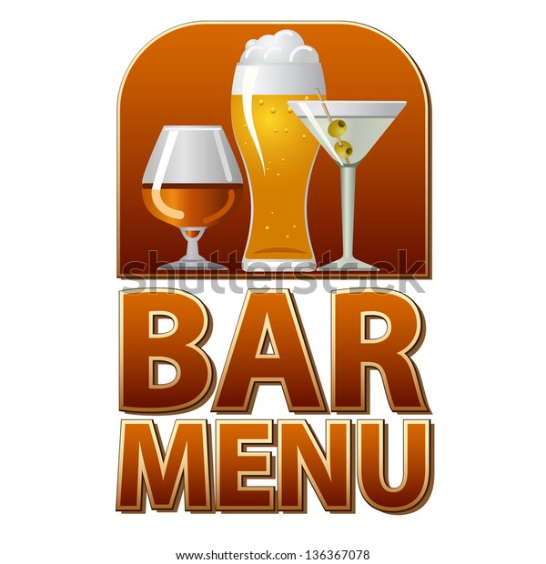 Bar Menu Sign Stock Vector (Royalty Free) 136367078