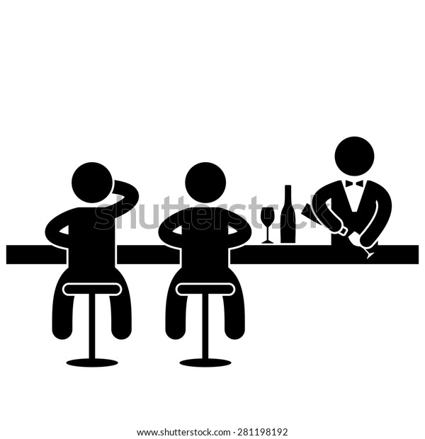 Bar Bar Pub Pictogram Silhouette Vector Stock Vector (Royalty Free ...