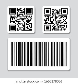 Bar Qr Codes Set Isolated On Stock Vector (Royalty Free) 1668178036 ...