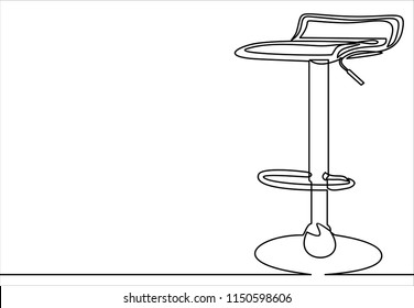 Bar Stool Line Iconcontinuous Line Drawing Stock Vector (Royalty Free ...