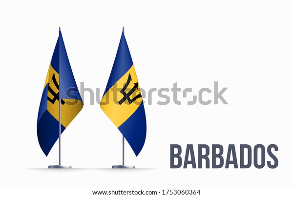 Barbados Flag State Symbol Isolated On Stock Vector (Royalty Free ...