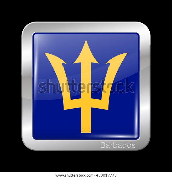 Barbados Metal Icon Square Shape Stock Vector (Royalty Free) 458019775 ...