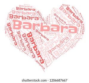 Barbara Word Cloud Heart Shape Stock Vector (Royalty Free) 1206687667 ...