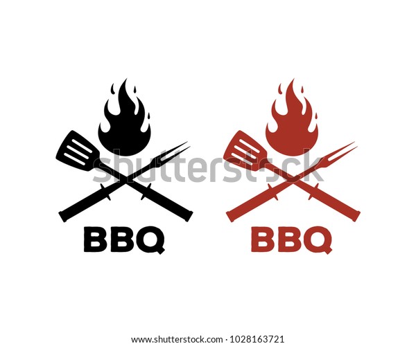 Barbecue Grill Cross Tool Fire Symbol Stock Vector (Royalty Free ...