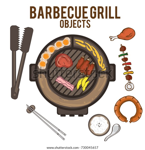 Barbecue Grill Hand Drawing Graphic Objects Stock Vector (Royalty Free ...