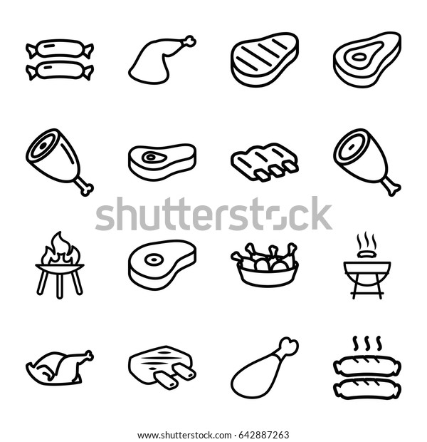 Barbecue Icons Set Set 16 Barbecue Stock Vector (Royalty Free) 642887263 Barbecue Icons Set Set 16 Barbecue Stock Vector (Royalty Free) 642887263
