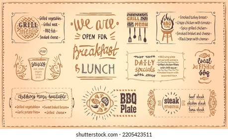 Barbecue Menu List Template Vector Menu Stock Vector (Royalty Free ...