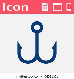 Barbed Fish Hook Vector Icon Stock Vector (Royalty Free) 484821331 ...