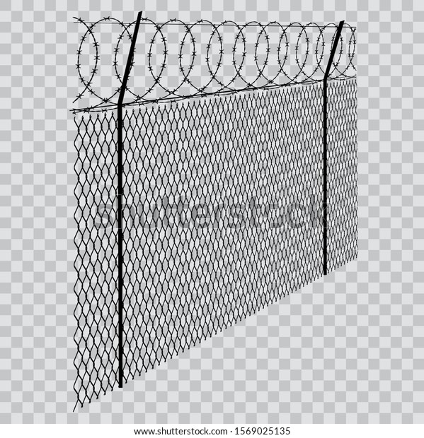 Barbed Wire Fence On Transparent Background Stock Vector (Royalty Free ...
