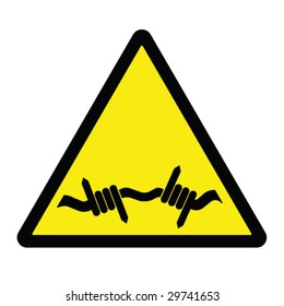 Barbed Wire Hazard Sign Stock Vector (Royalty Free) 29741653 | Shutterstock